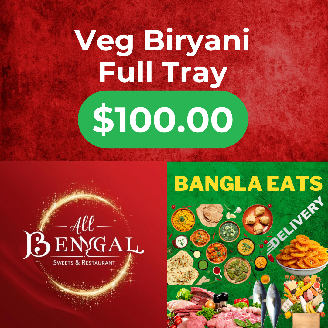 All Bengal Veg Biryani Full Tray – Bangla Eats